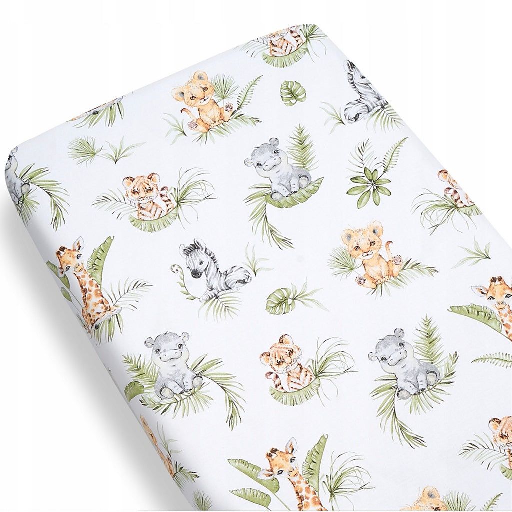 Jungle Animals Fitted Sheet - Cot and Cot Bed - Fabricco